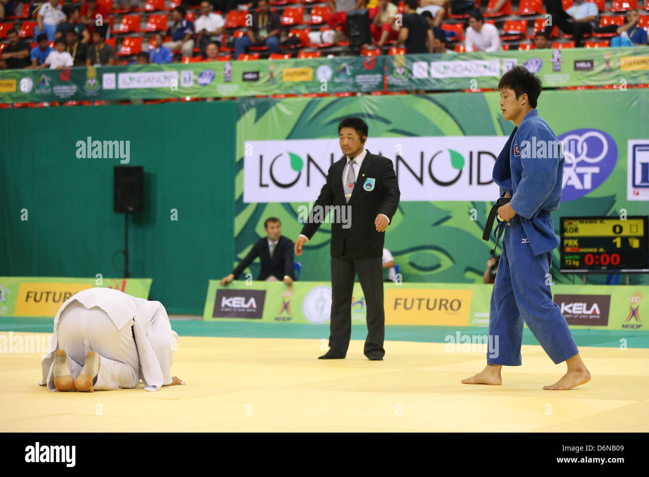 (L to R) Wang Ki Chun (KOR), Hong Kuk Hyon (PRK), April 19, 2013 - Judo ...