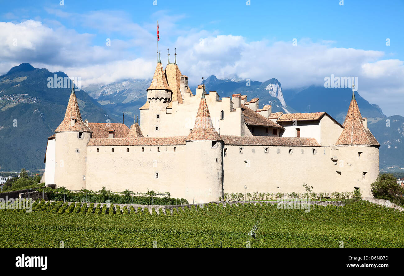Famous castle Chateau d'Aigle in canton Vaud, Switzerland Stock Photo ...