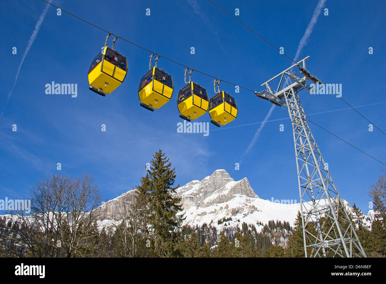 Winter in the swiss alps (Braunwald, Glarus, Switzerland Stock Photo ...
