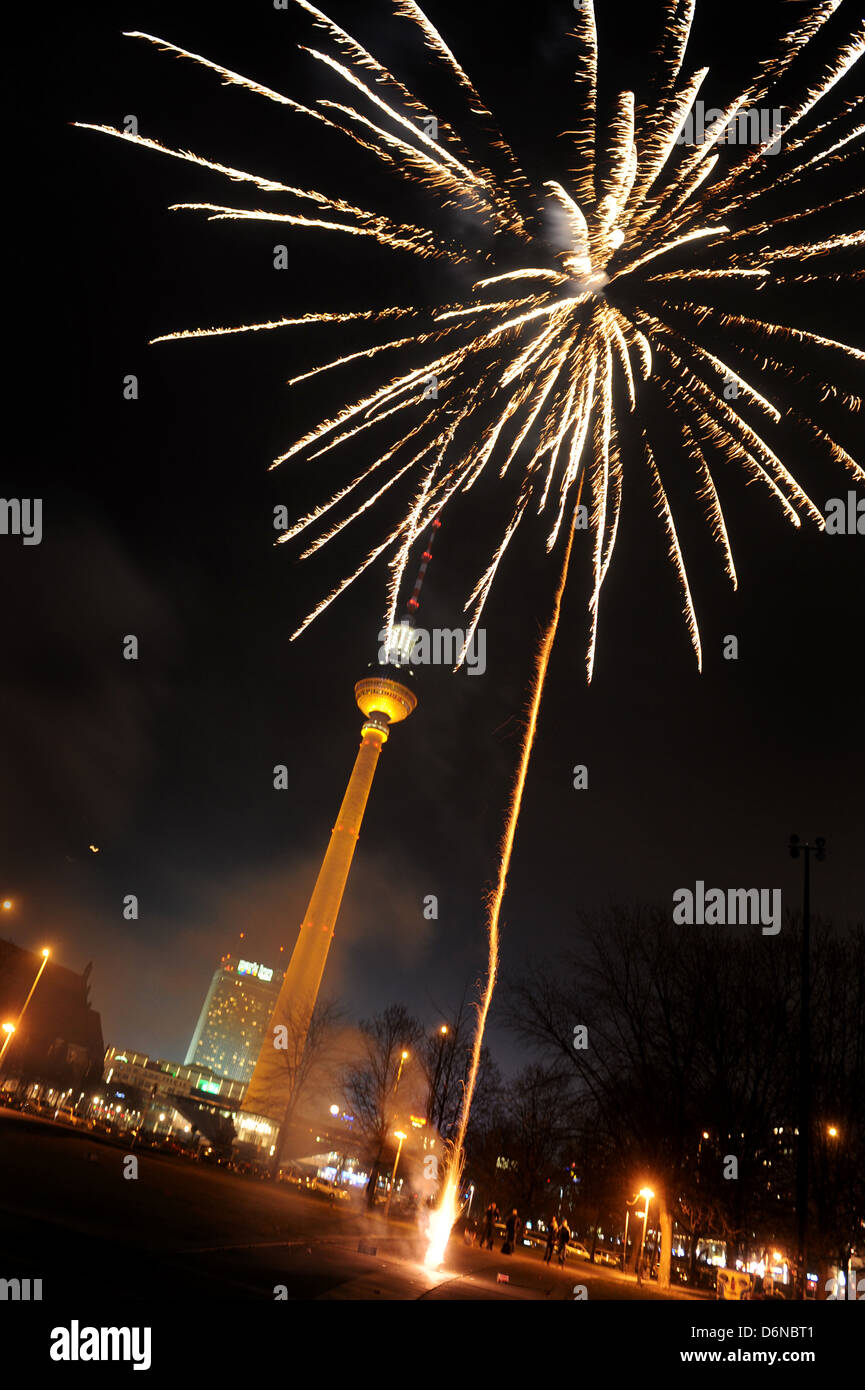 Berlin tv tower with fireworks hi-res stock photography and images - Alamy