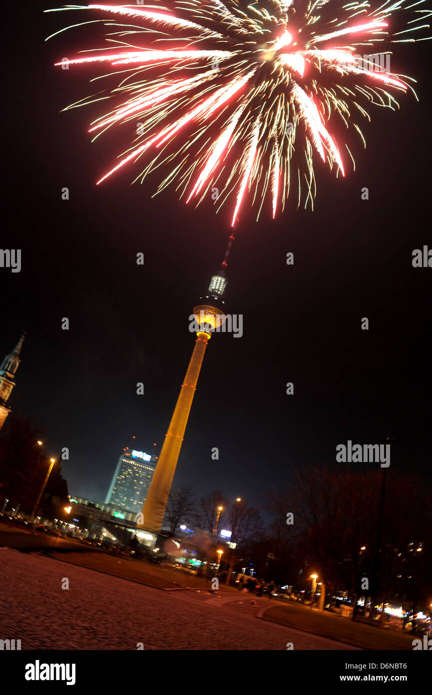 Berlin tv tower with fireworks hi-res stock photography and images - Alamy