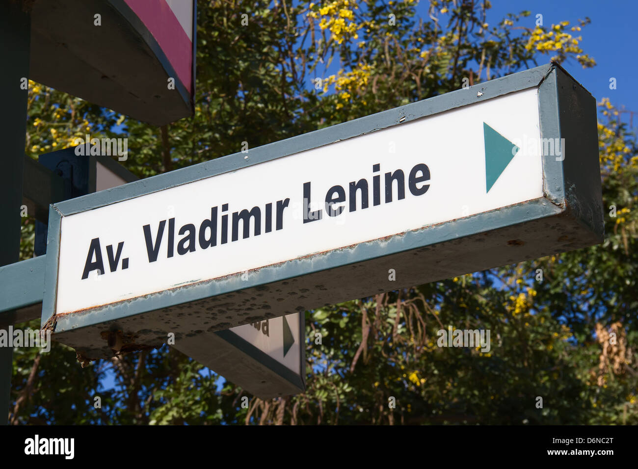 Rusty street signs in Maputo, remaining from communism era Stock Photo ...