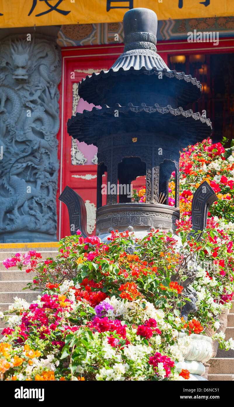 Interior of the Po Lin monastery on Lantau Island (Hong Kong Stock ...