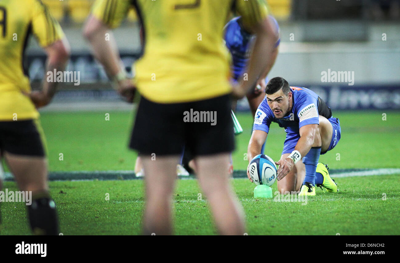 19.04.2013. Wellington, New Zealand. Western Force's Jayden Hayward ...