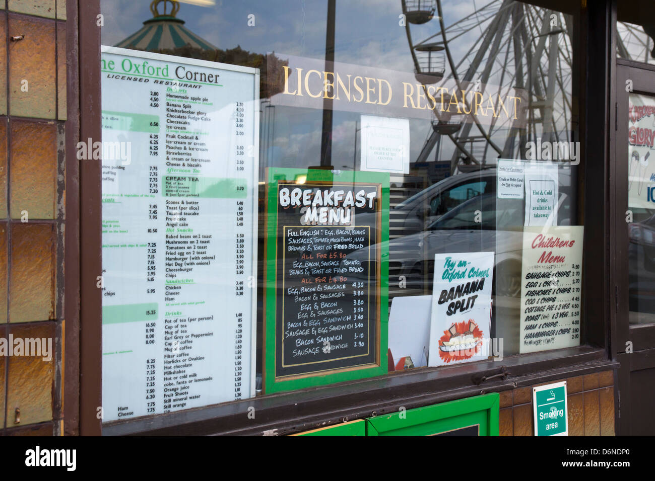 A typical Cafe menu, Weston-super-Mare Somerset England UK Stock Photo ...