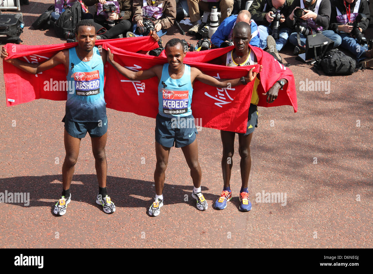 London, UK. 21st April 2013. Ayele Abshero, Tsegaye Kebede and Emmanuel ...