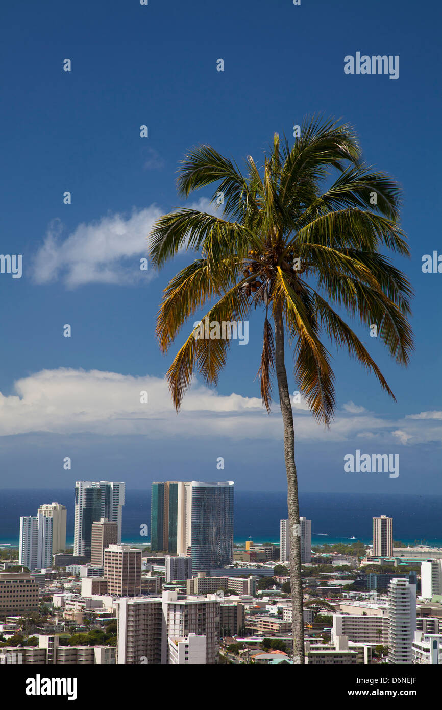 Honolulu viewed from Makiki Heights, Oahu, Hawaii Stock Photo - Alamy