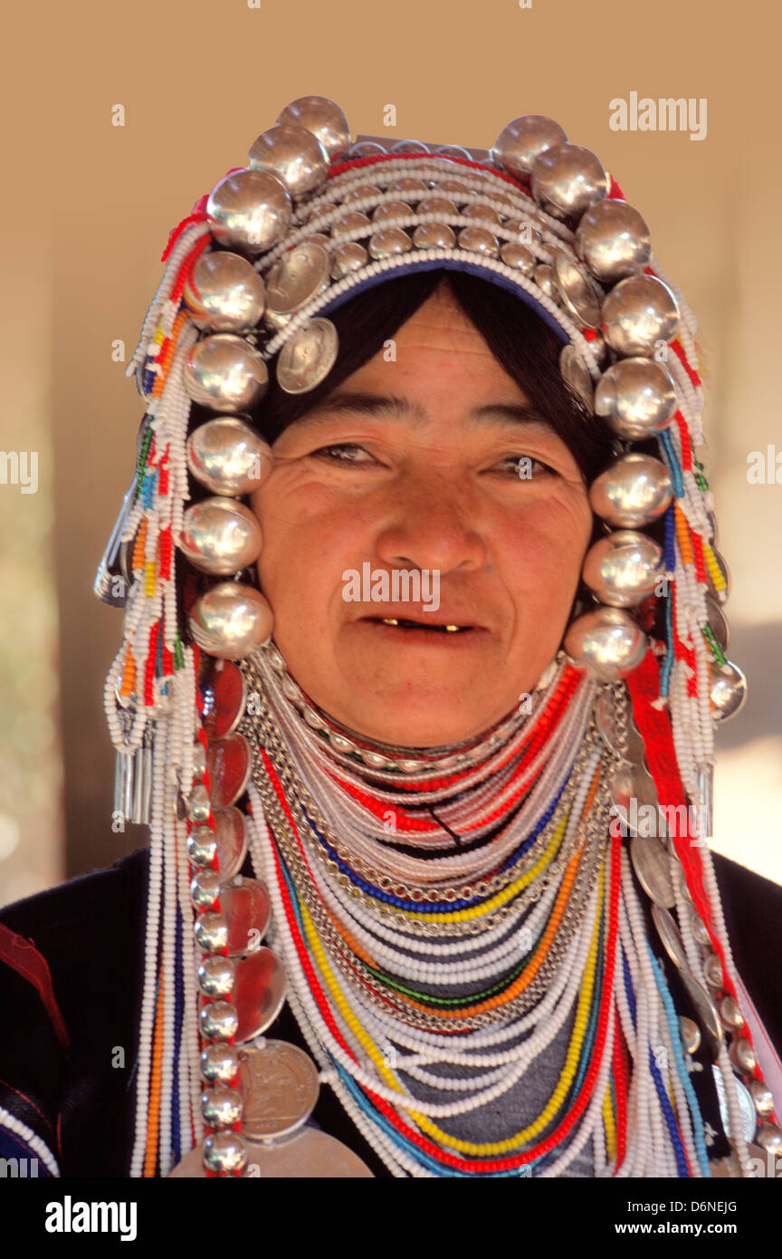 Hill Tribes, Akha, Woman, Hill tribe woman of Akha culture, Northern ...