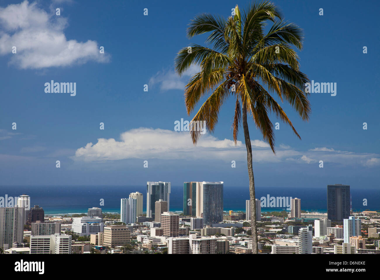 Honolulu viewed from Makiki Heights, Oahu, Hawaii Stock Photo - Alamy