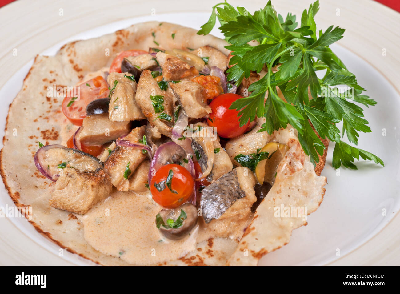 pled fish pancake Stock Photo - Alamy