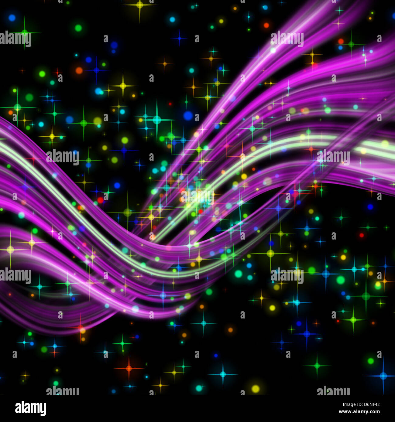 Fantastic Christmas wave design with glowing stars Stock Photo - Alamy