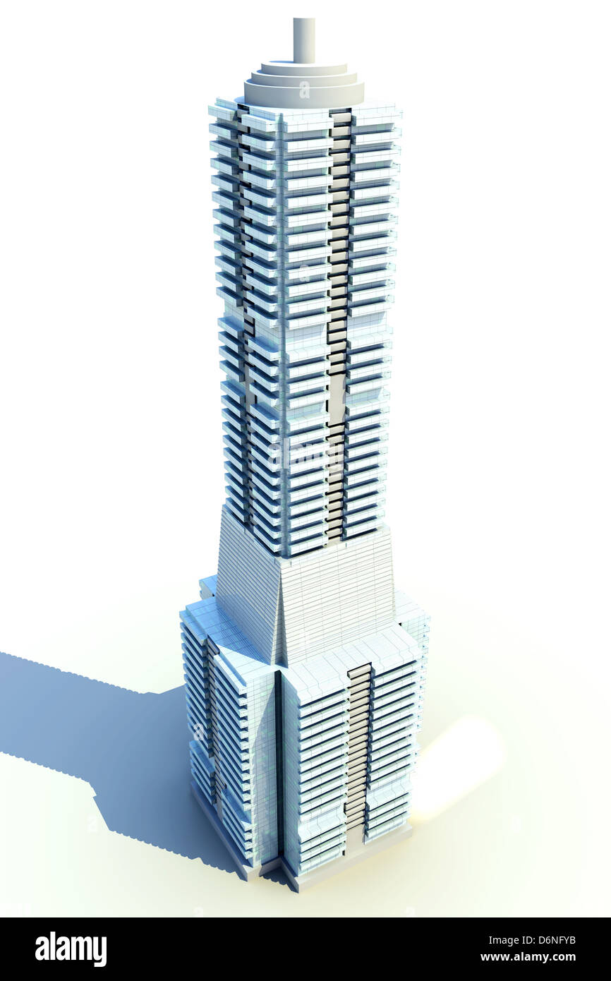 A contemporary skyscraper. 3D rendered Illustration Stock Photo - Alamy