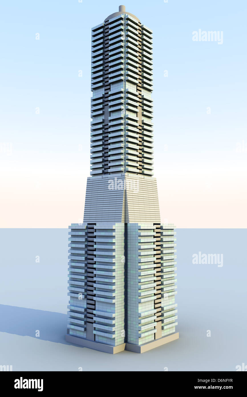 A contemporary skyscraper. 3D rendered Illustration Stock Photo - Alamy