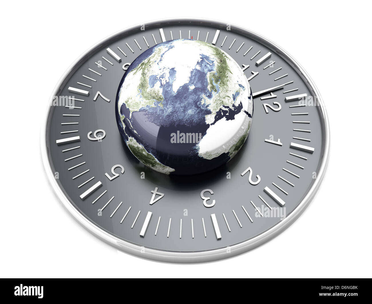 World time. 3D rendered Illustration. Isolated on white Stock Photo - Alamy