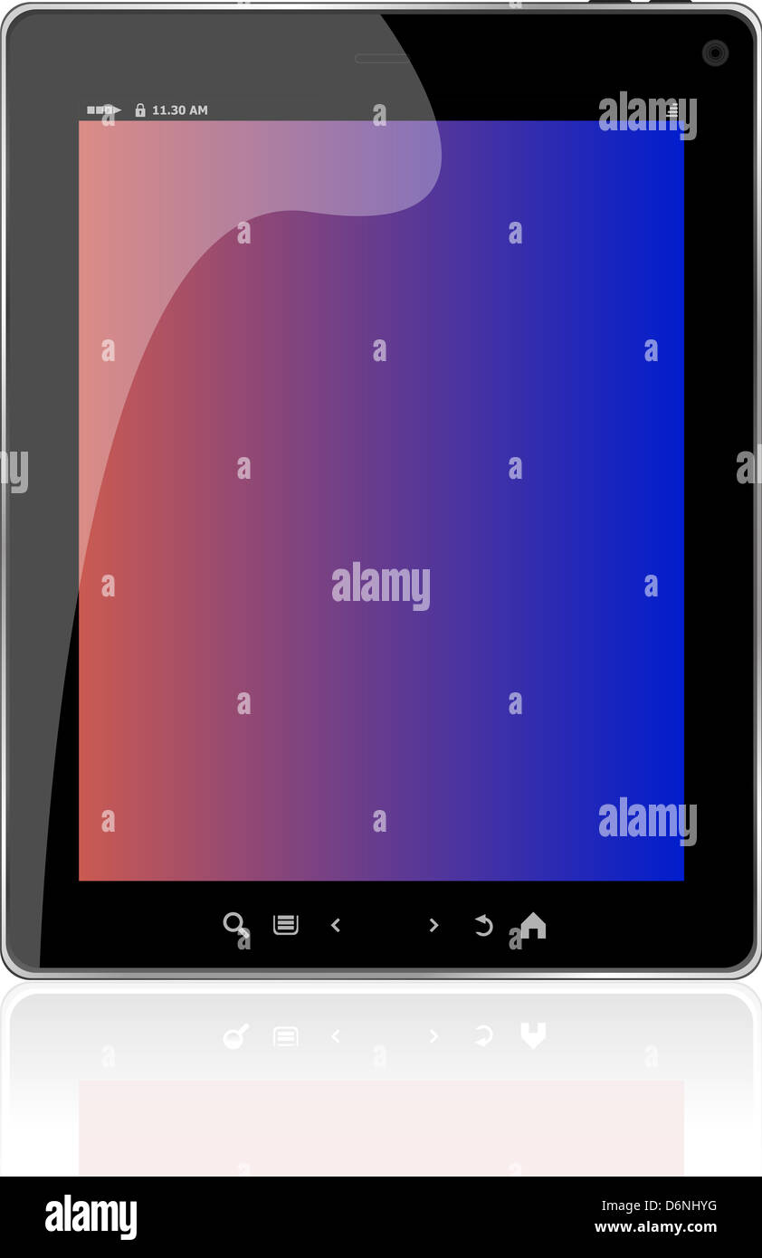 Photo-realistic vertical tablet pc ipad with abstract screen Stock ...