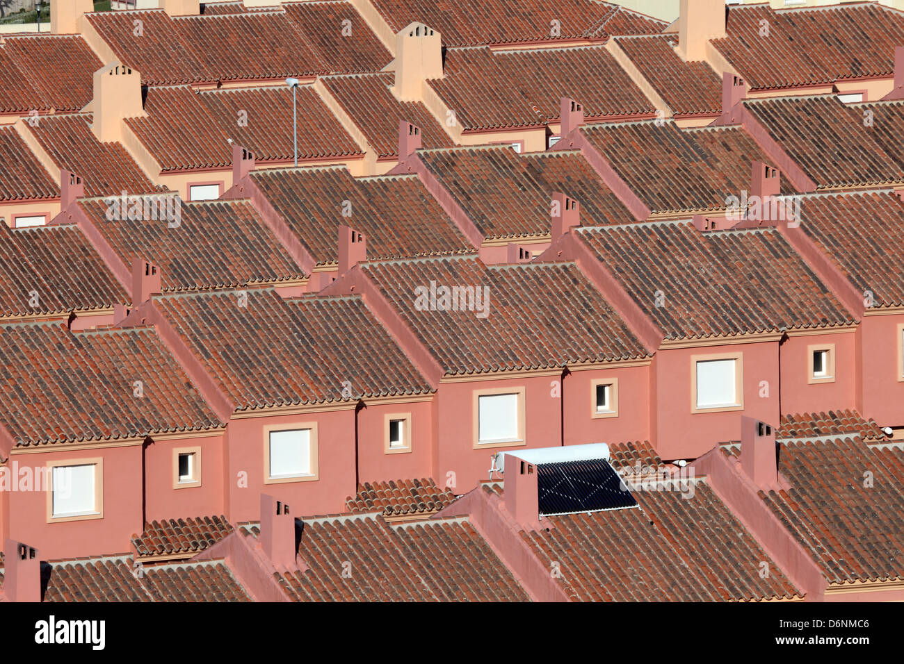 Roofs of red residential houses in a urbanization in Spain Stock Photo ...