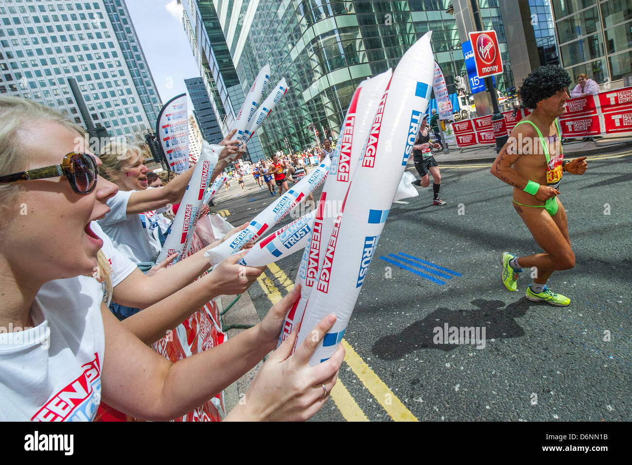 London, UK. 21st April, 2013. Borat enters the Virgin London Marathon ...