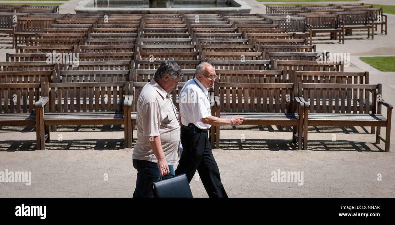 Seating set up outdoors for a function Stock Photo - Alamy