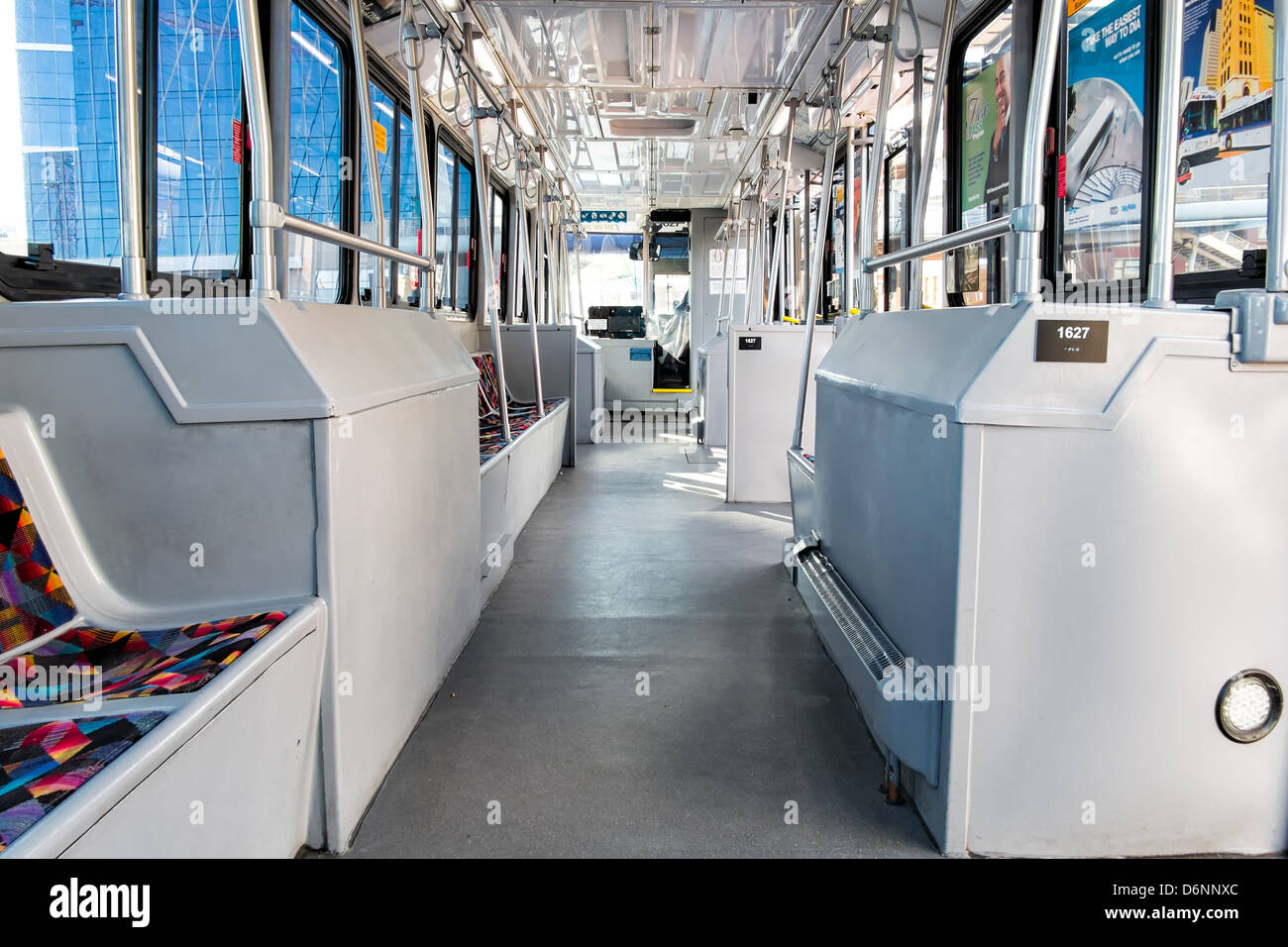 The interior of a shuttle bus that runs the length of the 16th Street ...