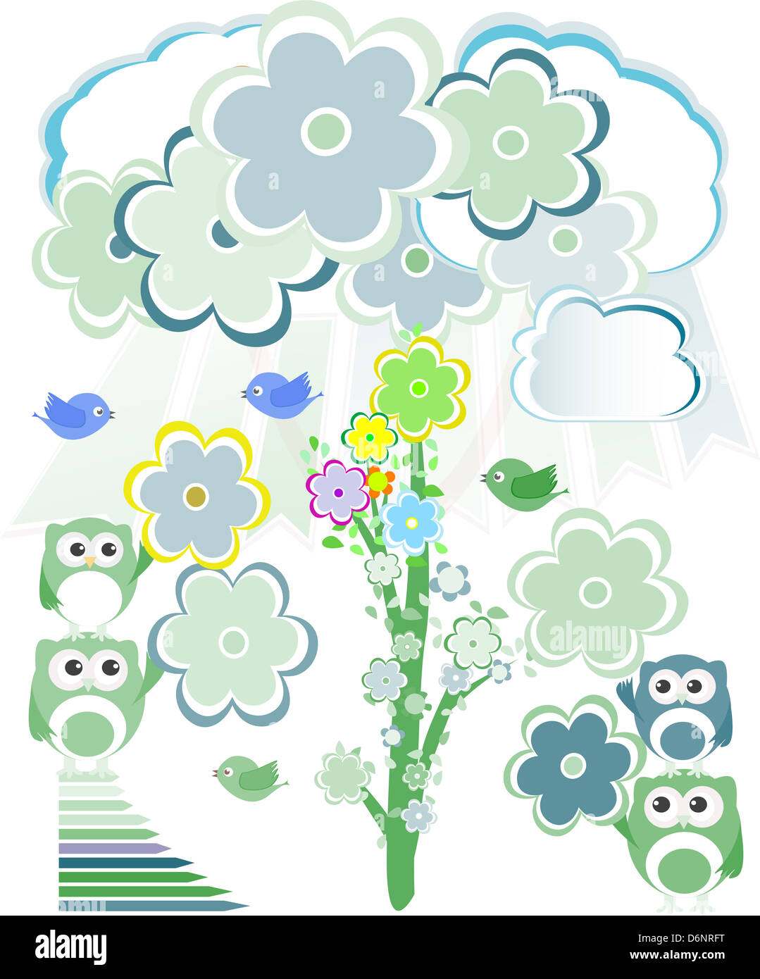 Flowers and trees cartoon hi-res stock photography and images - Alamy
