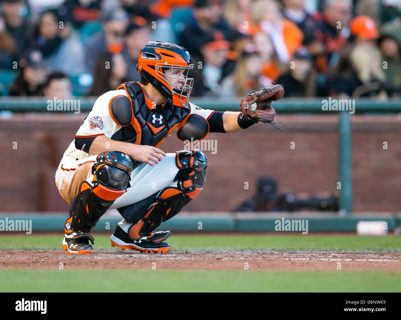 San Francisco, USA. 21st April, 2013. San Francisco Giants catcher ...