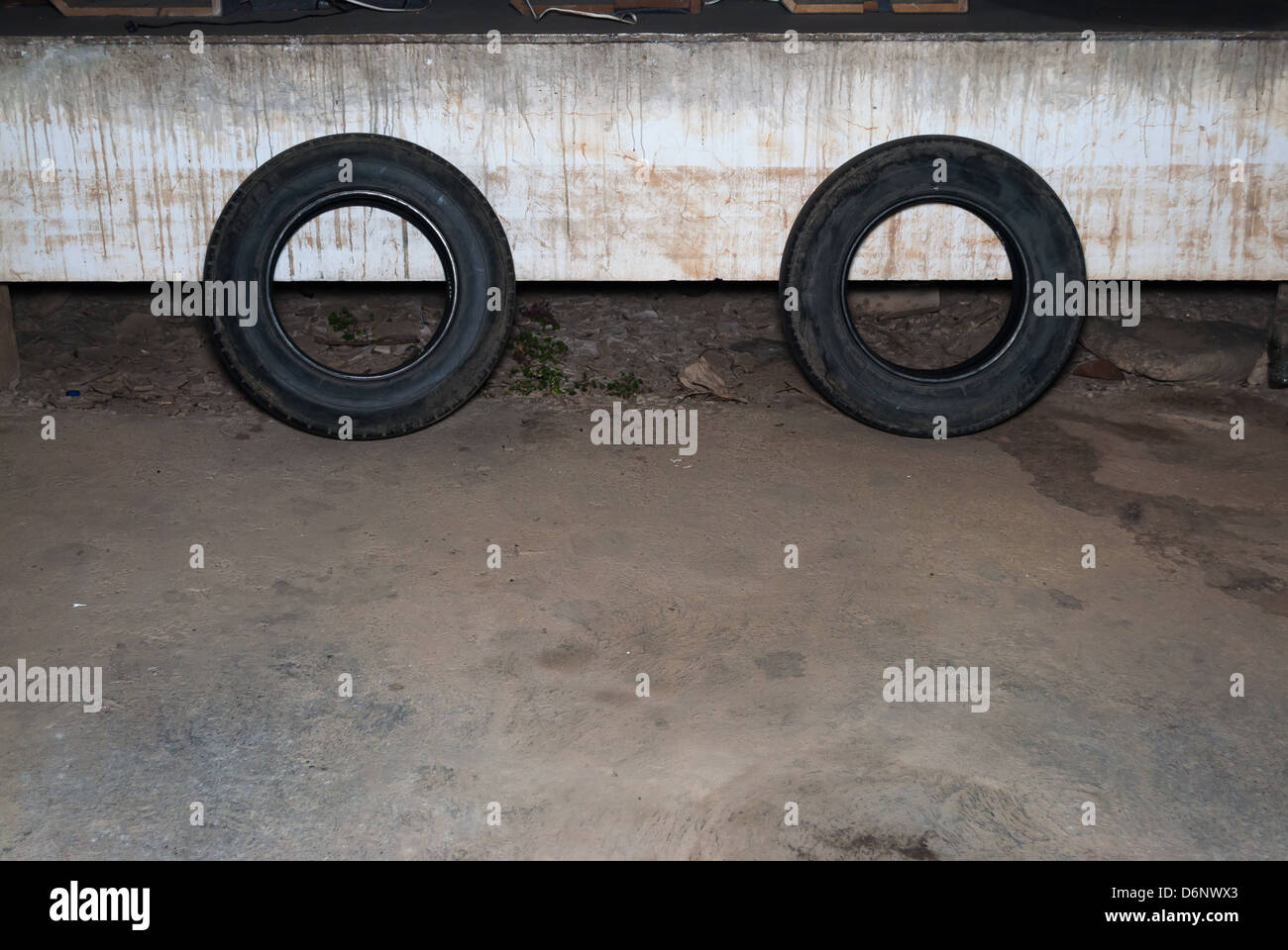 Pair of Car Tires Stock Photo - Alamy