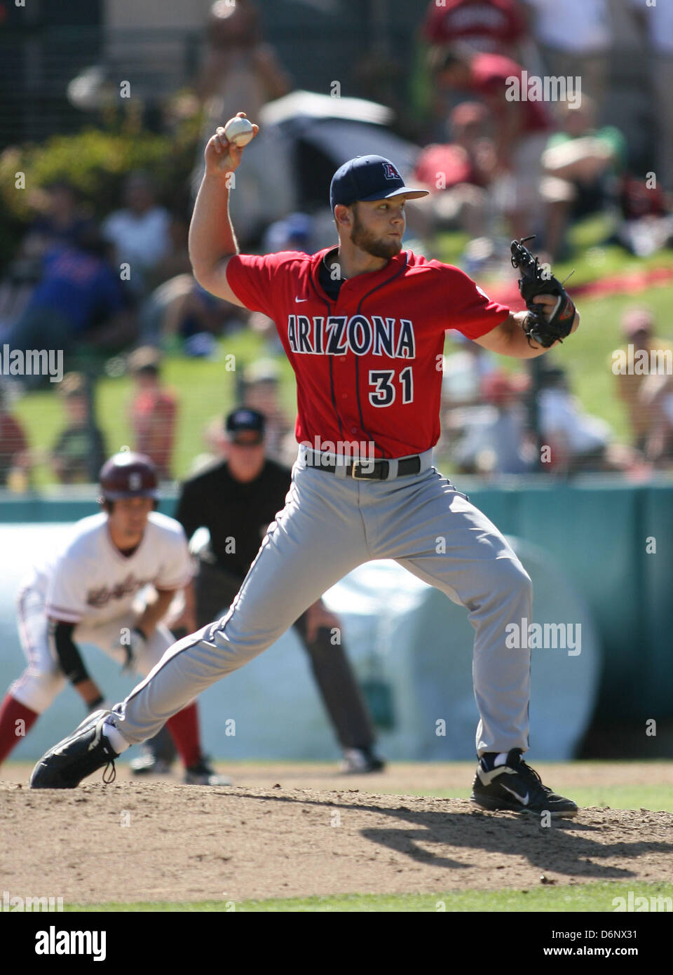 April 21, 2013: Arizona pitcher #31 Stephen Manthei in action during ...