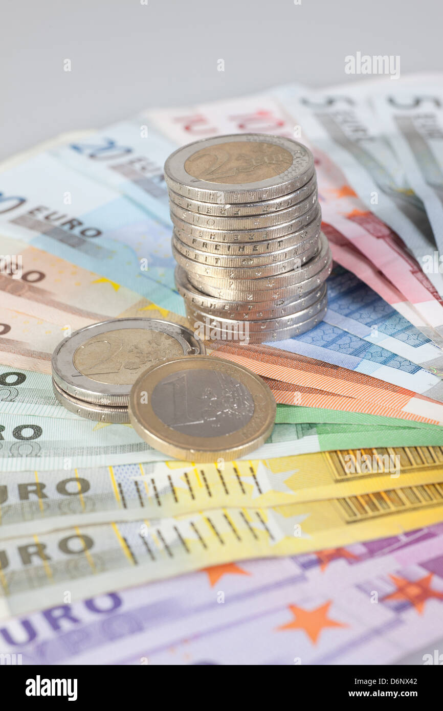 Berlin, Germany, Euro notes and Euromuenzen Stock Photo - Alamy