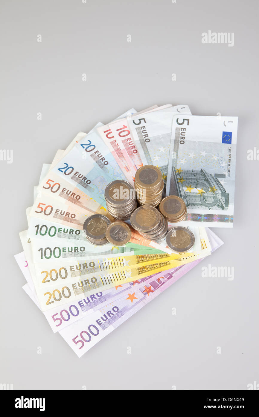Berlin, Germany, Euro notes and Euromuenzen Stock Photo - Alamy