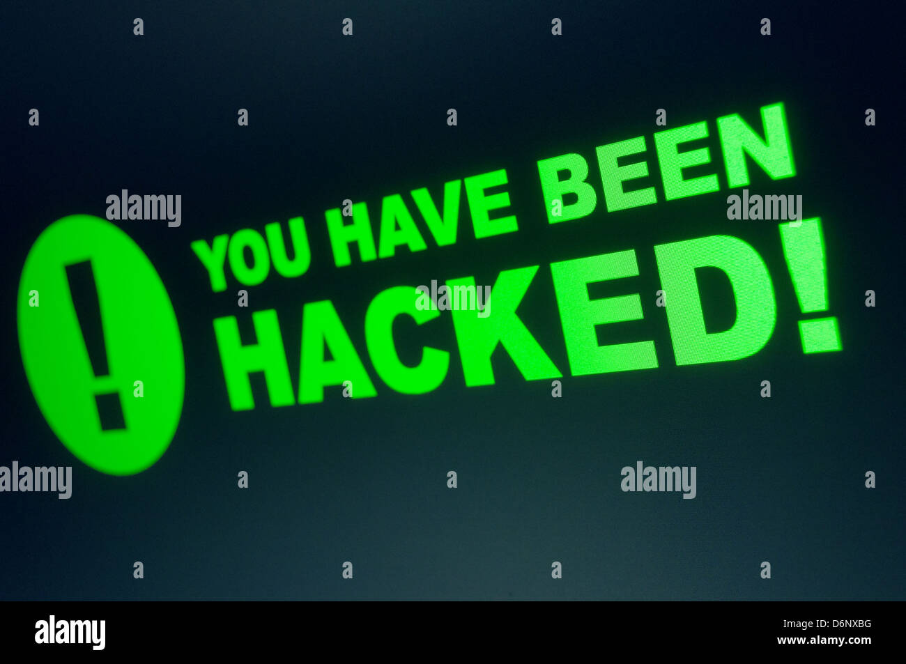 You have been hacked sign on LCD Screen Stock Photo - Alamy