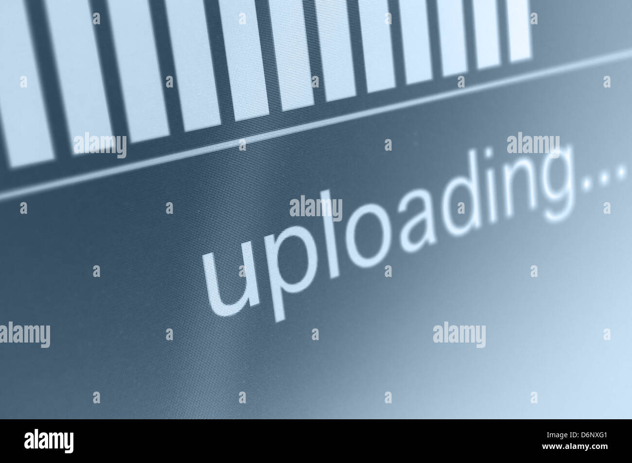 Closeup of Upload Process Bar on LCD Screen Stock Photo - Alamy
