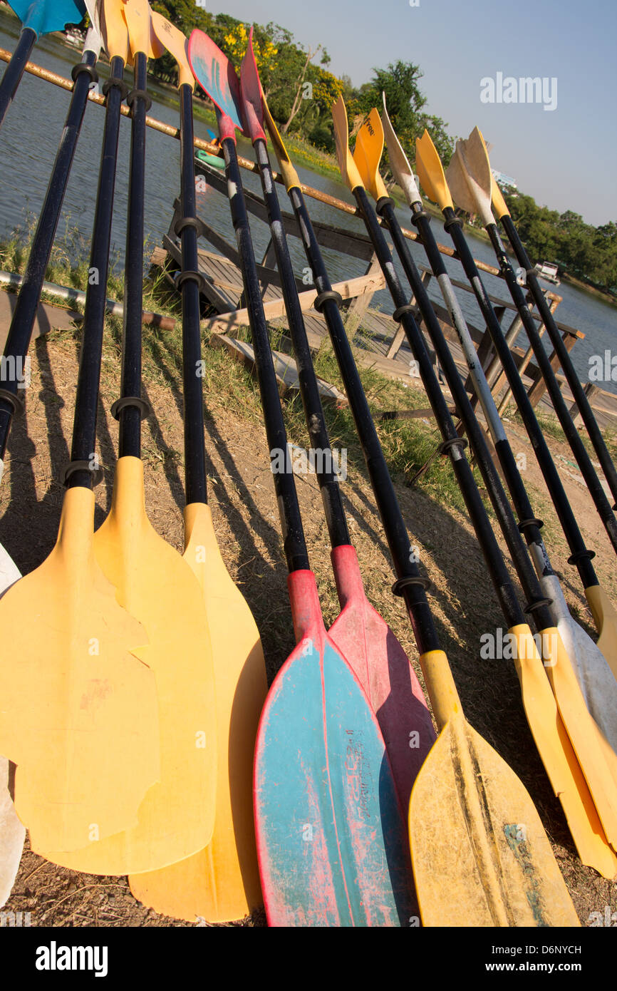 colorful oars in park Stock Photo - Alamy
