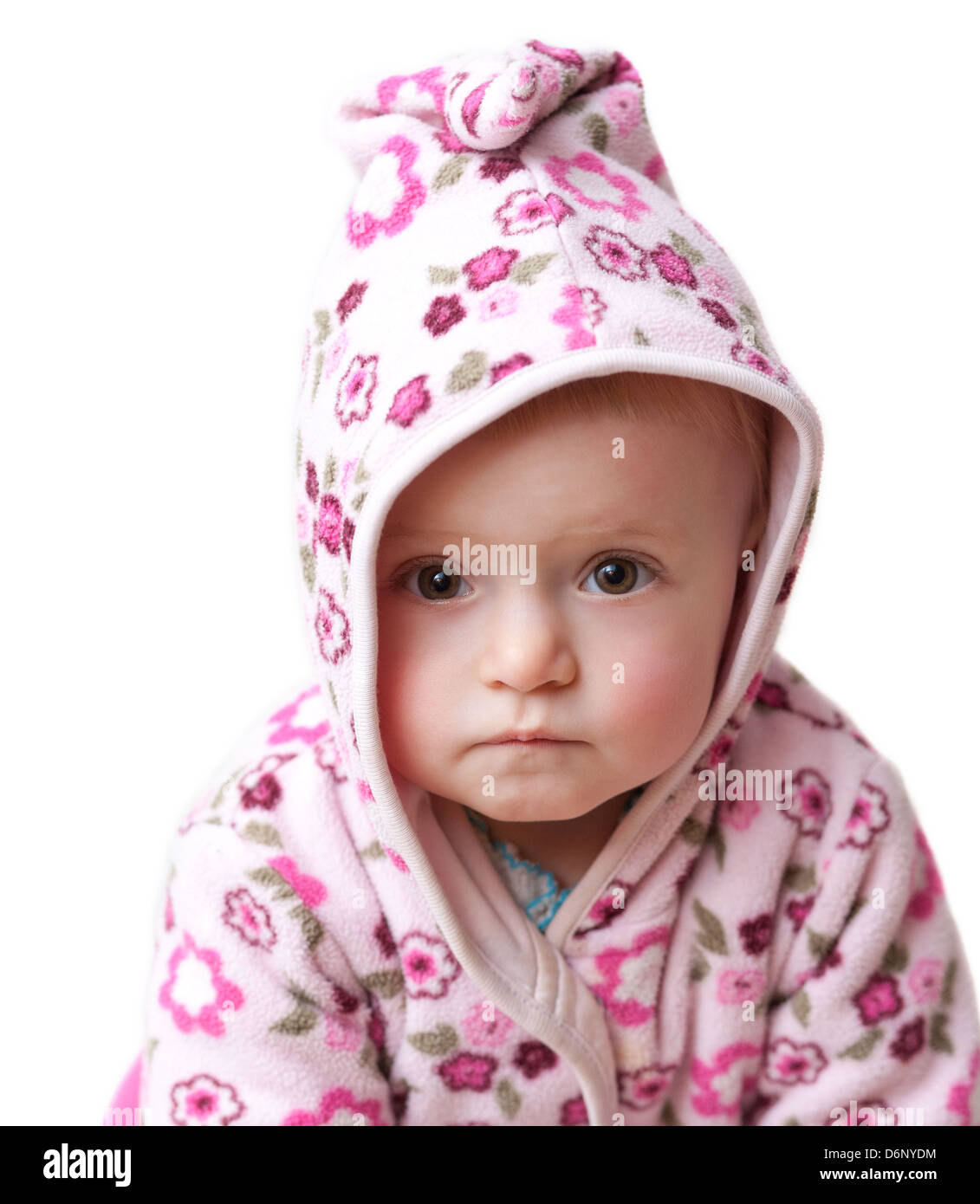 sad baby girl, isolated on white background Stock Photo - Alamy