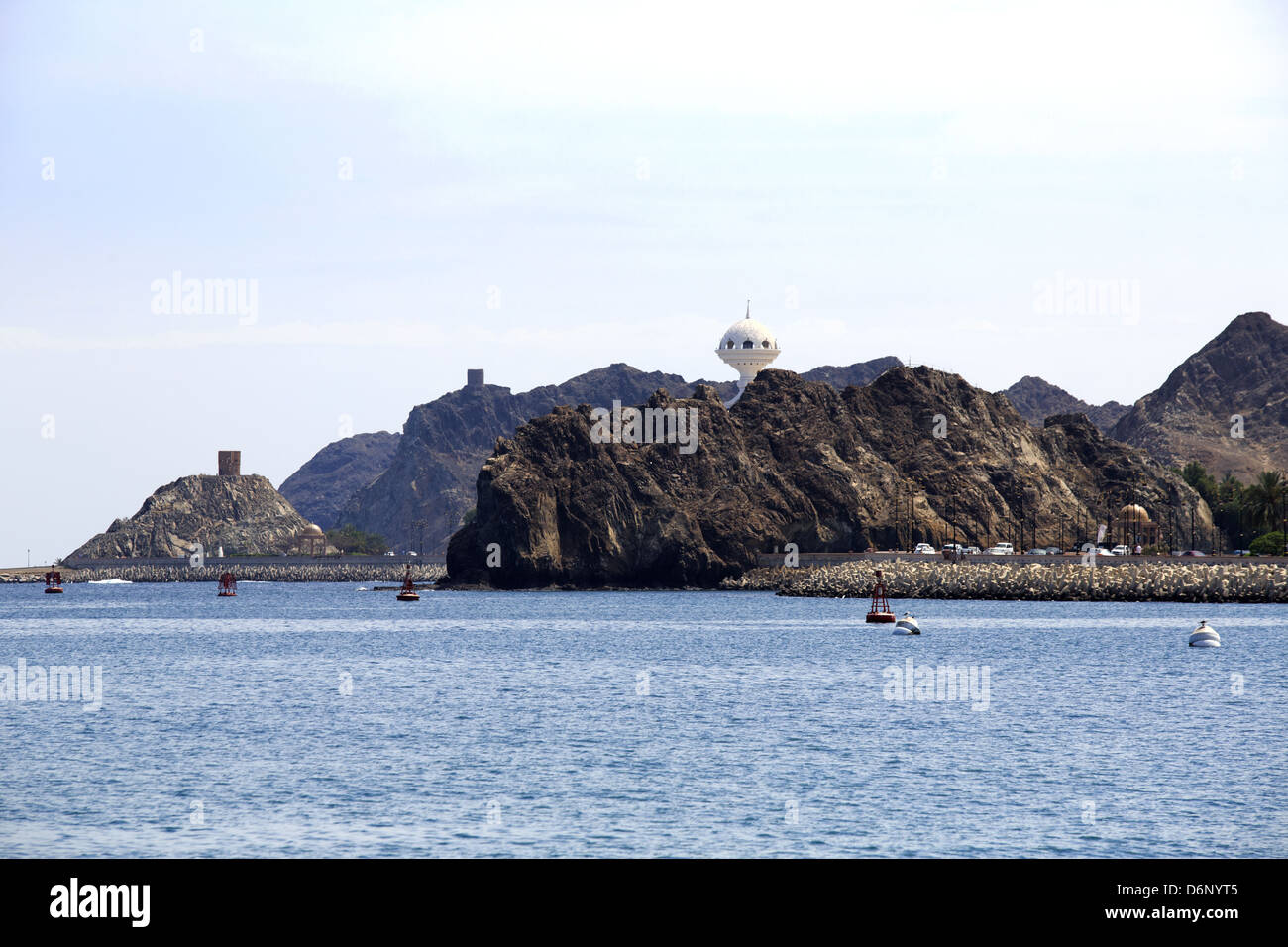 Riyam Monument and watchtowers, in Mutrah, Muscat, Oman, Middle East ...