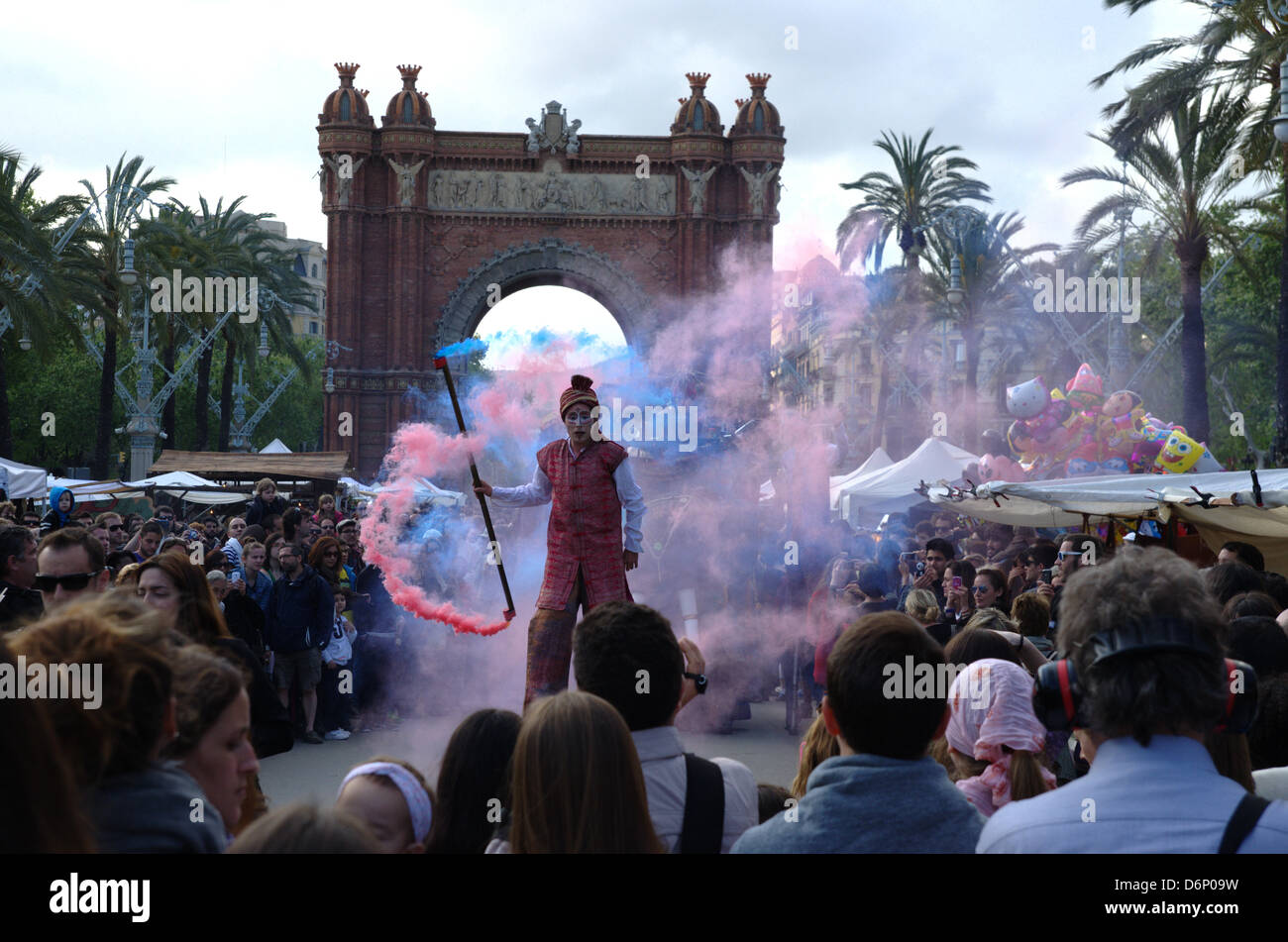 Barcelona, Spain - 21st April. 18th Fira de la Terra (Earth Fire) in ...