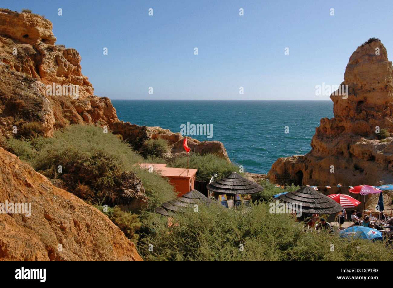 Algar Seco beach near Carvoeiro town in Algarve the southernmost region ...