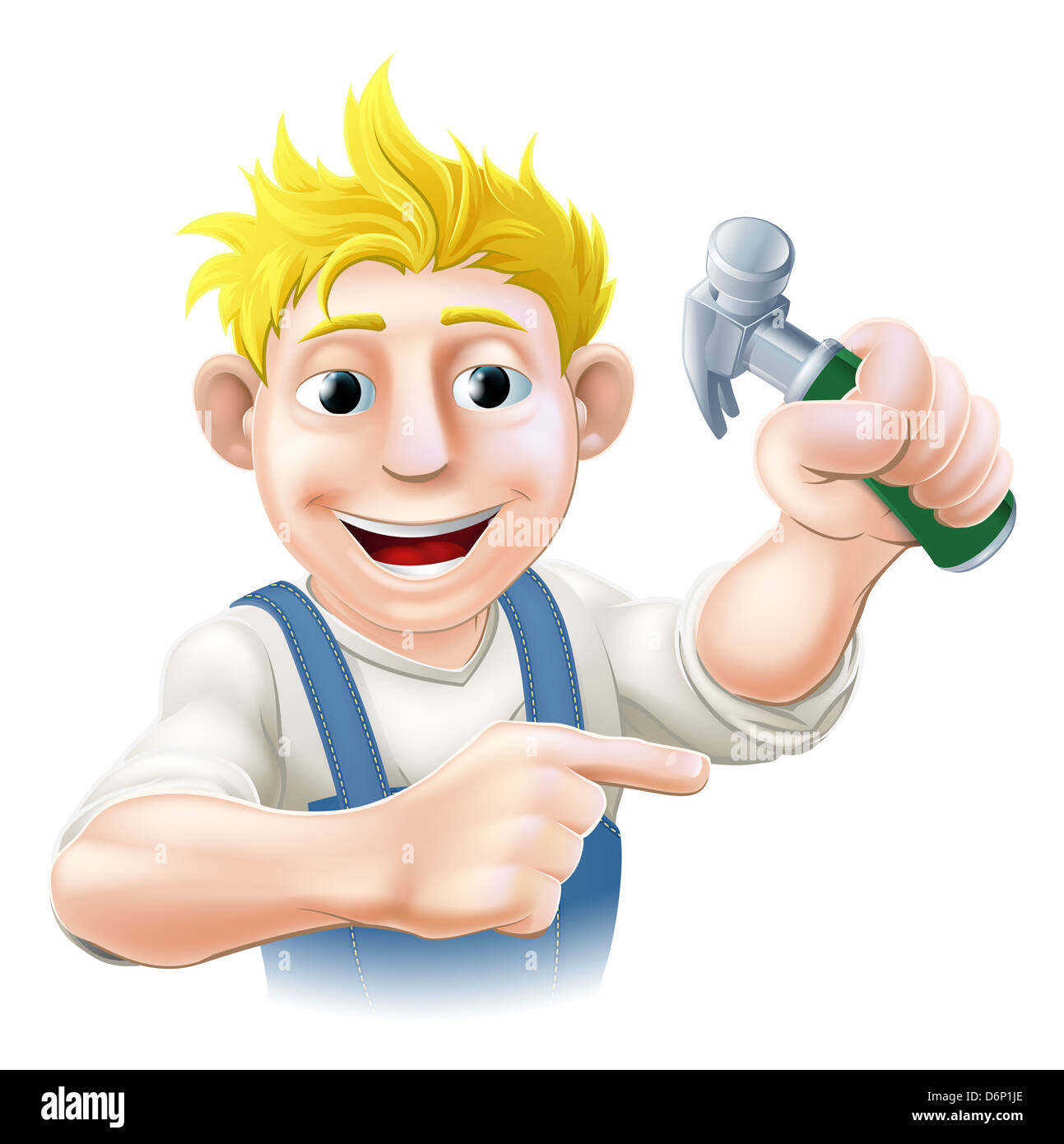 Cartoon carpenter construction guy hammer hi-res stock photography and ...