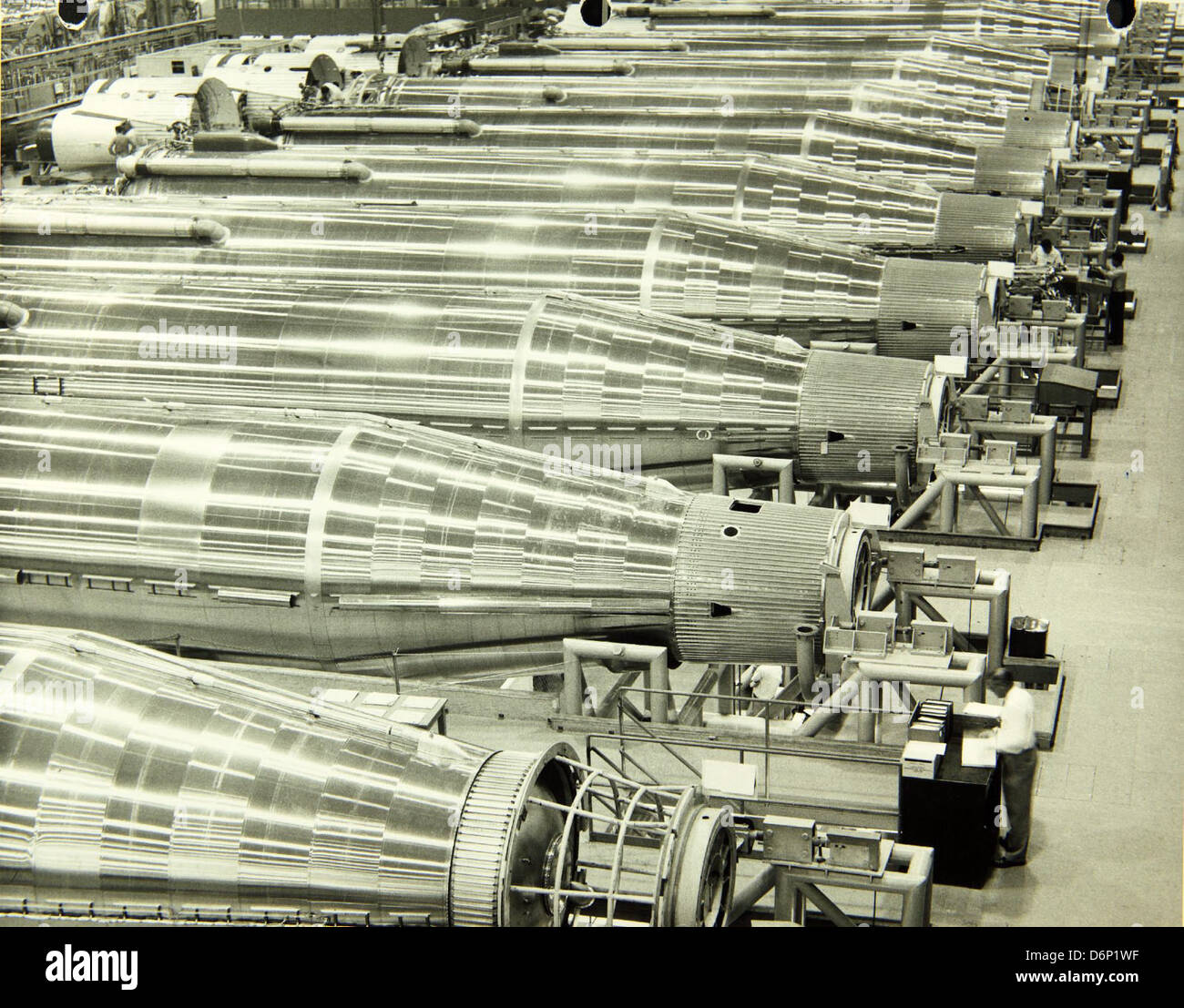 This photograph depicts the Atlas missile developed by Convair/General ...