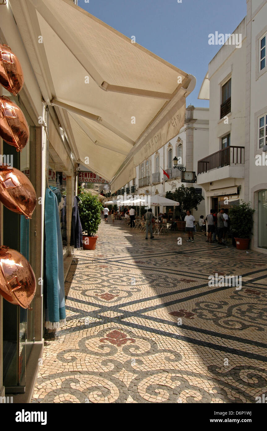 Old town street of Albufeira Algarve Portugal Stock Photo - Alamy