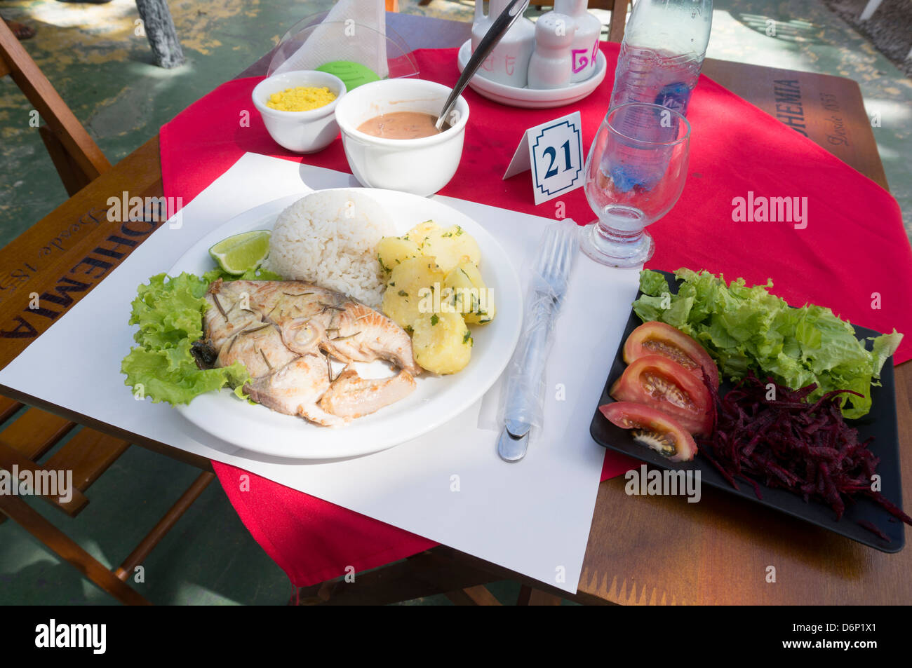 Fish Dinner served Stock Photo - Alamy