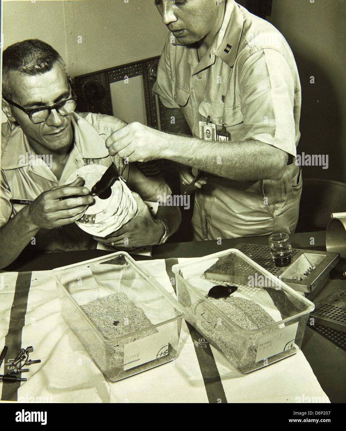 This image depicts the preparation of mice to be launched on an Atlas ...