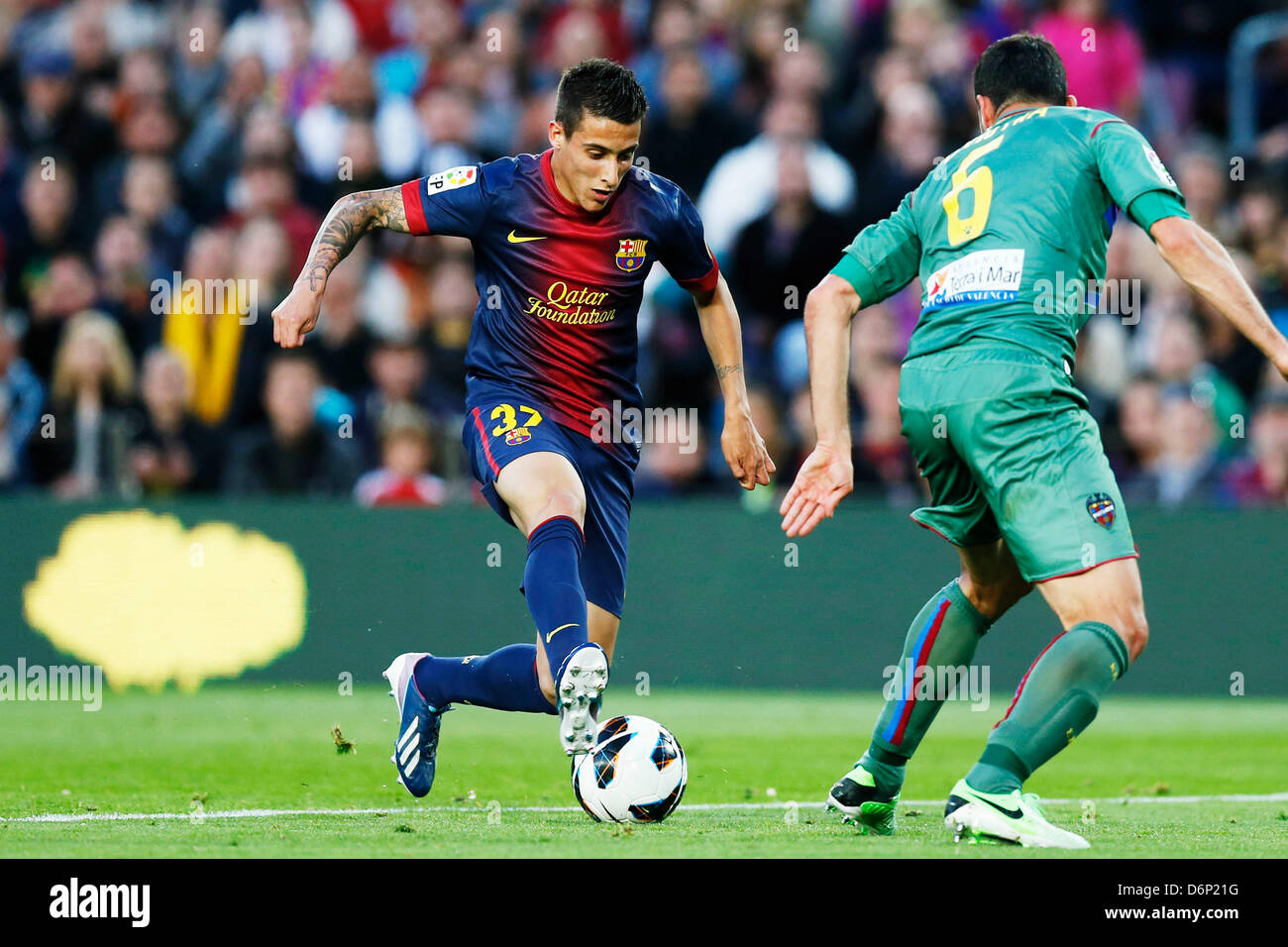 Barcelona, Spain. 20th April, 2013. Cristian Tello (Barcelona), APRIL ...