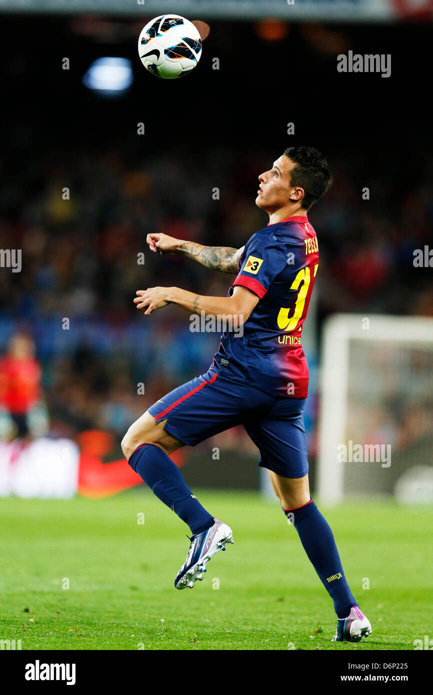 Barcelona, Spain. 20th April, 2013. Cristian Tello (Barcelona), APRIL ...