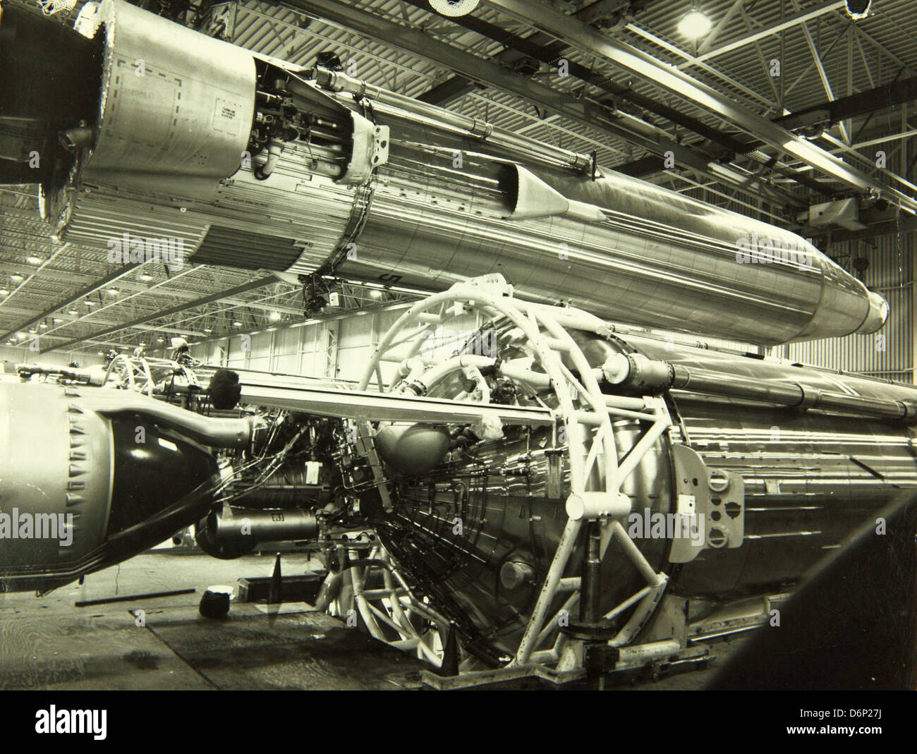 This image shows the Atlas missile system, developed by Convair/General ...