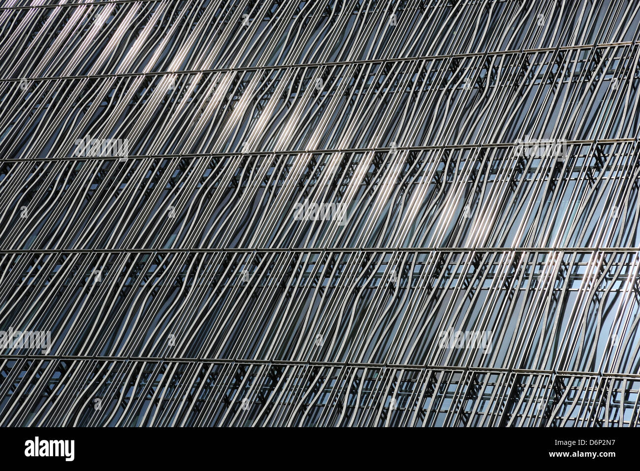 Modern metal architecture of the GAP shop building in Ginza, Tokyo ...