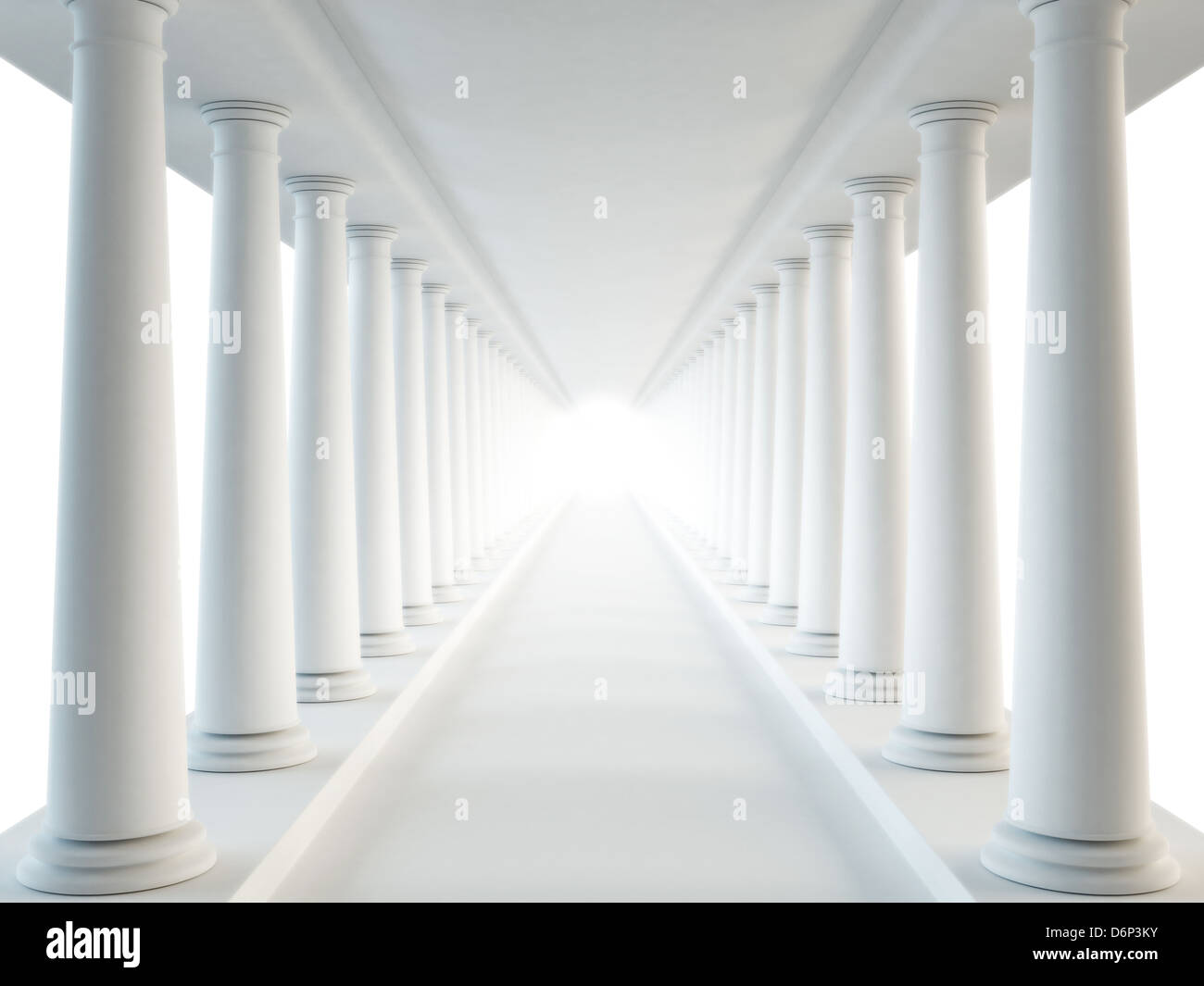 Corridor and columns white (done in 3d Stock Photo - Alamy
