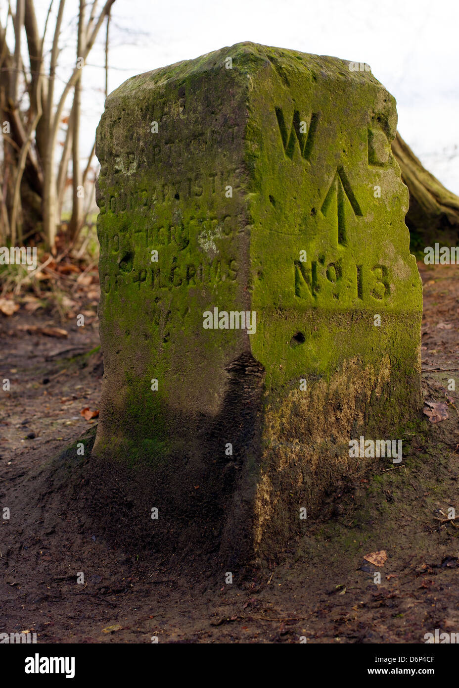 War Department Marker Post No 13 Reigate Surrey Inscription reads "War ...