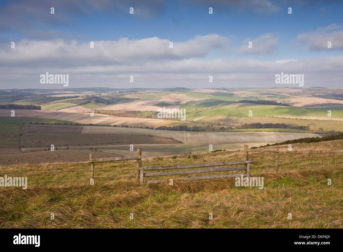 The rolling hills of the South Downs National Park near Brighton ...