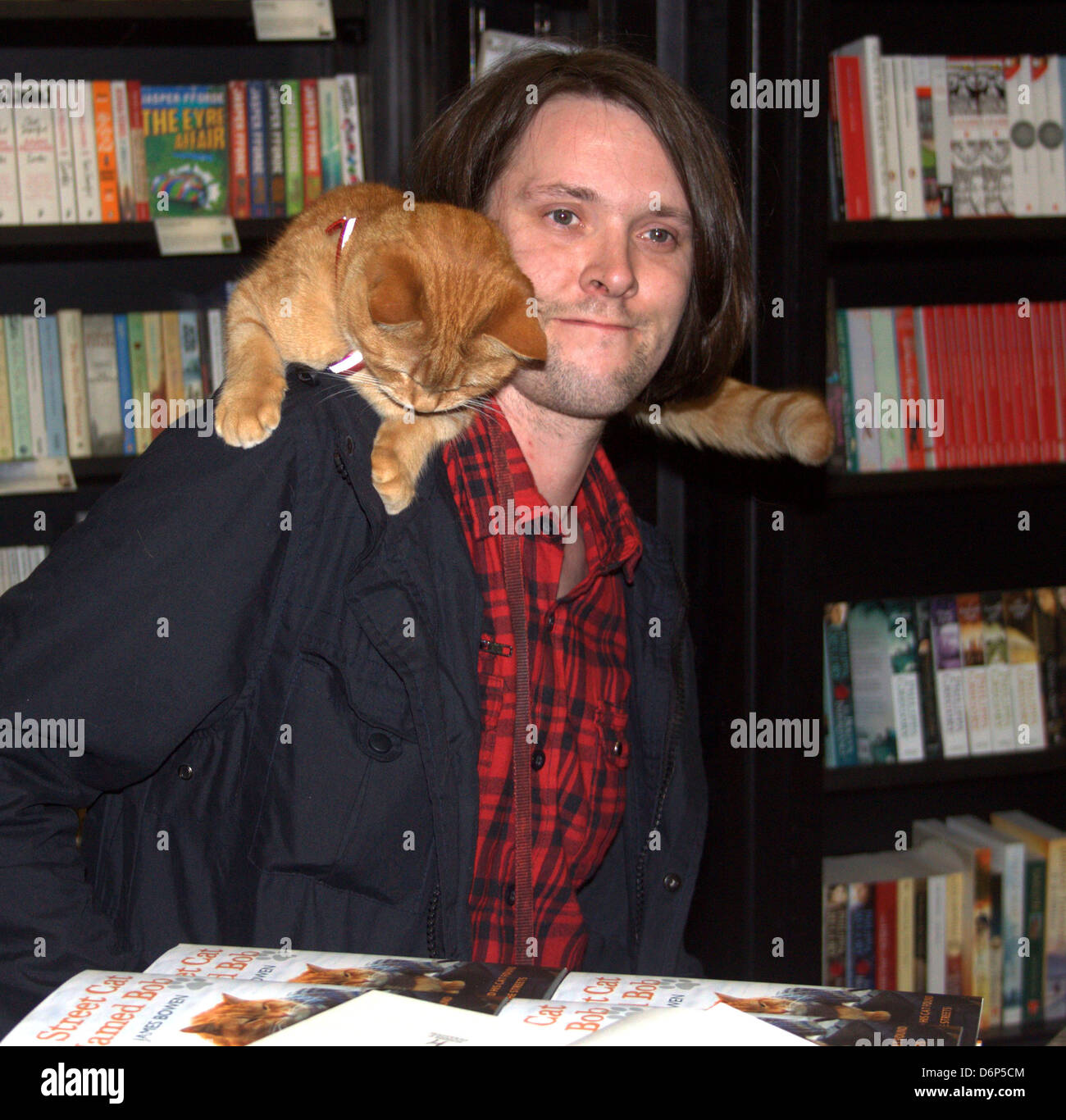 James Bowen and Bob attend a busy signing at Islington Waterstone's ...