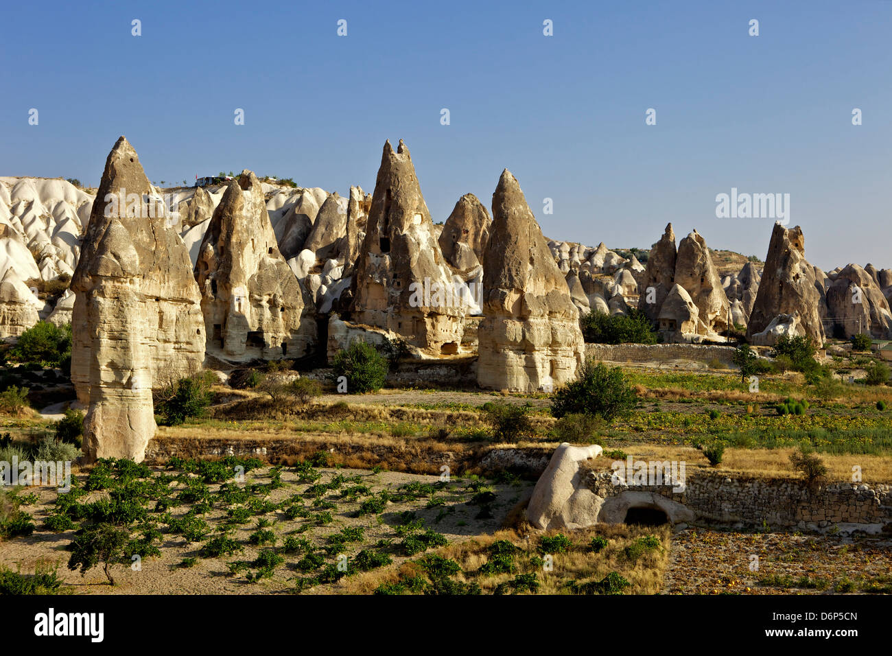 Fairy Chimneys rock formation landscape near Goreme, in Cappadocia ...